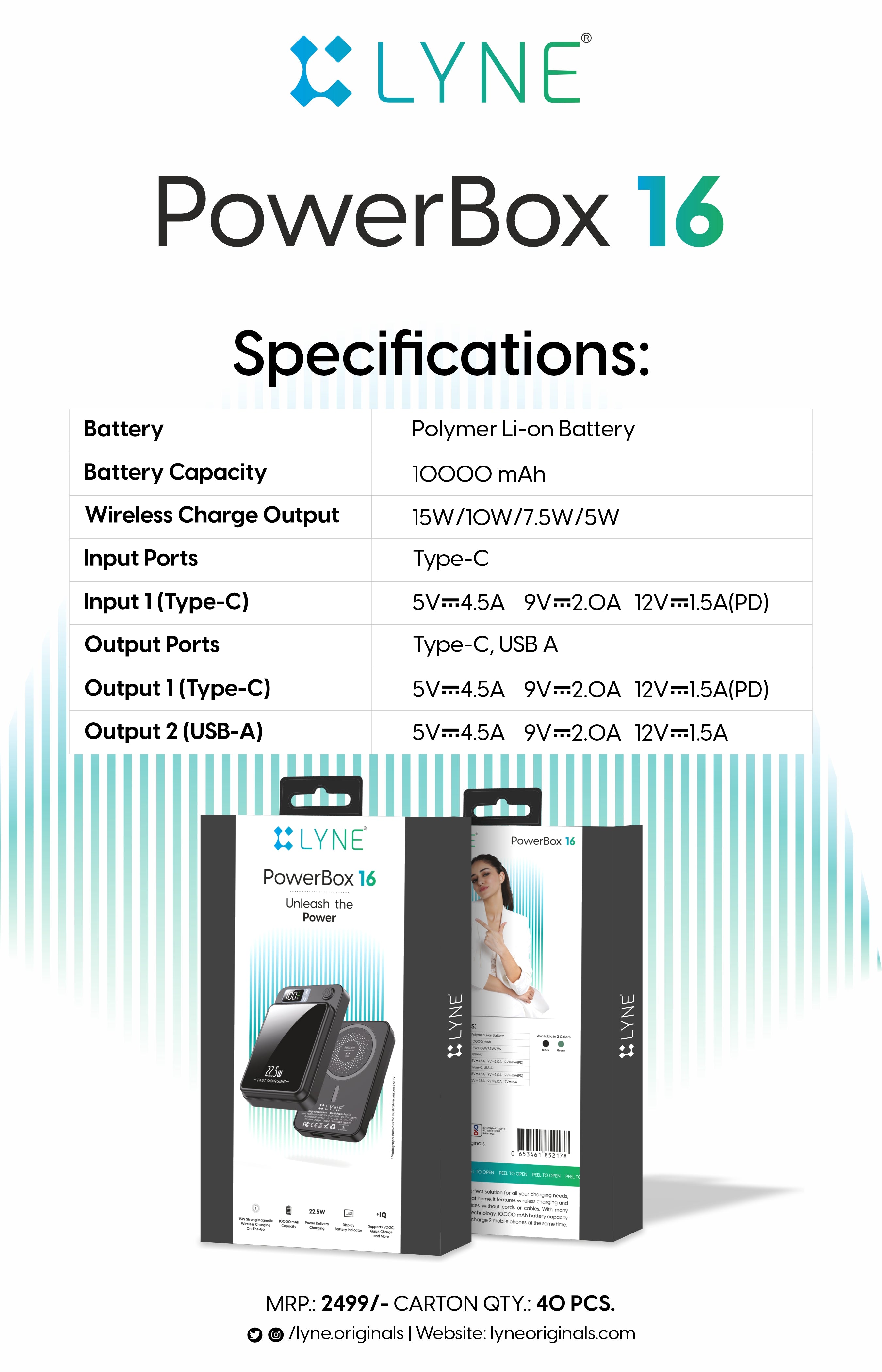 LYNE Powerbox 16 22.5W PD Output, Magnetic Wireless Charging – Lyne Website