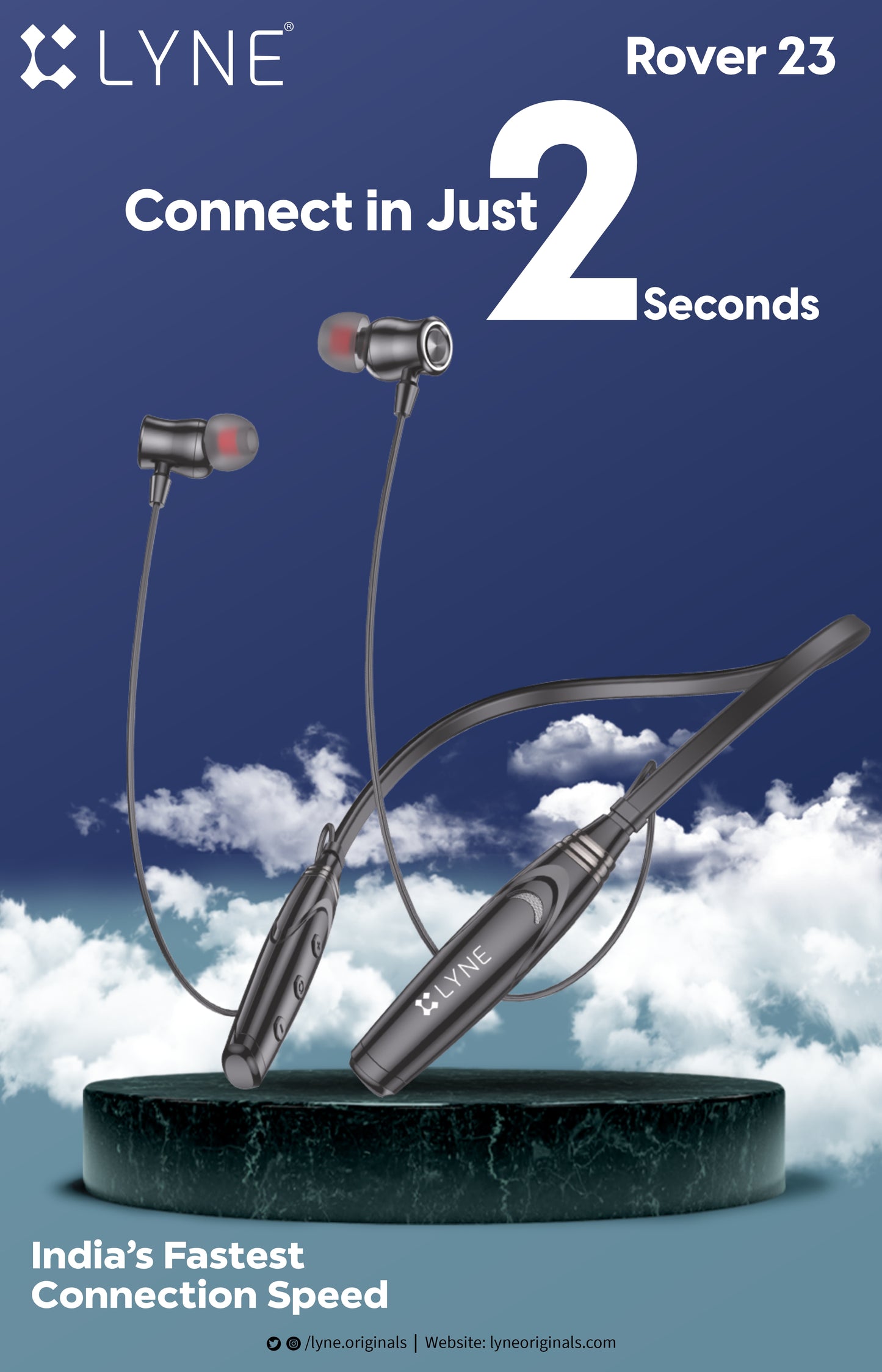 LYNE Rover 23 45 Hours Music Time Bluetooth Neckband with Strong Magne – Lyne Website