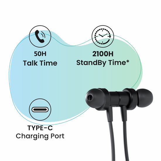 LYNE Rover 25 40 Hours Music Time Bluetooth Neckband with Touch Functi ...